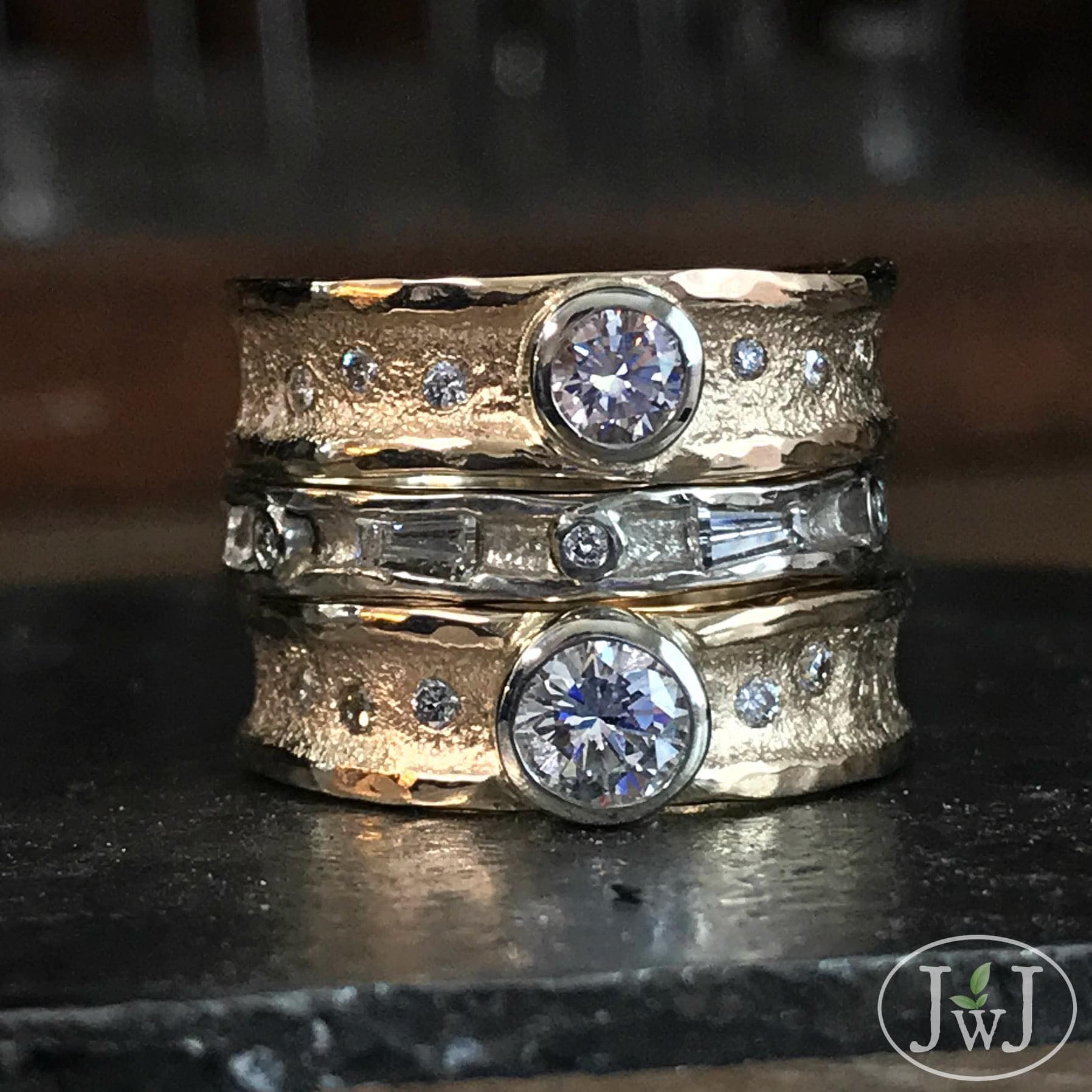 Love Shine Diamond Stack Rings - Jeanette Walker Jewellery