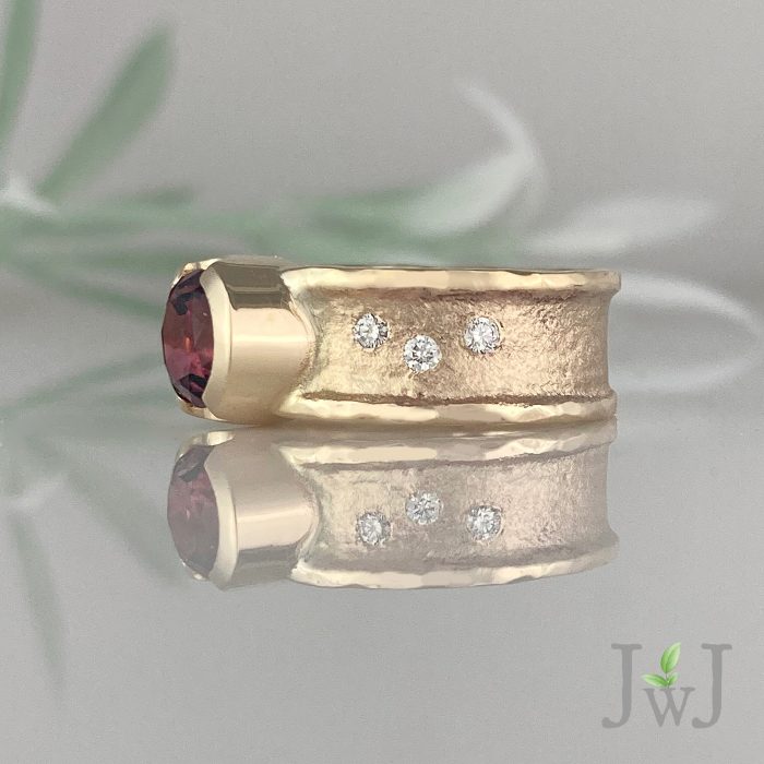 Betty's Pink Tourmaline Ancient Sands Ring - Jeanette Walker Jewellery