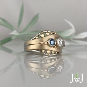 Val's Bubbles & Wake Ring - Jeanette Walker Jewellery
